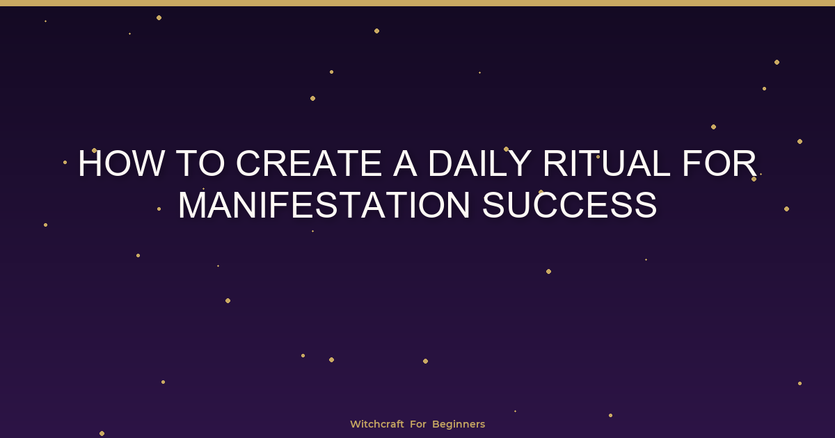 How to Create a Daily Ritual for Manifestation Success - Witchcraft For ...